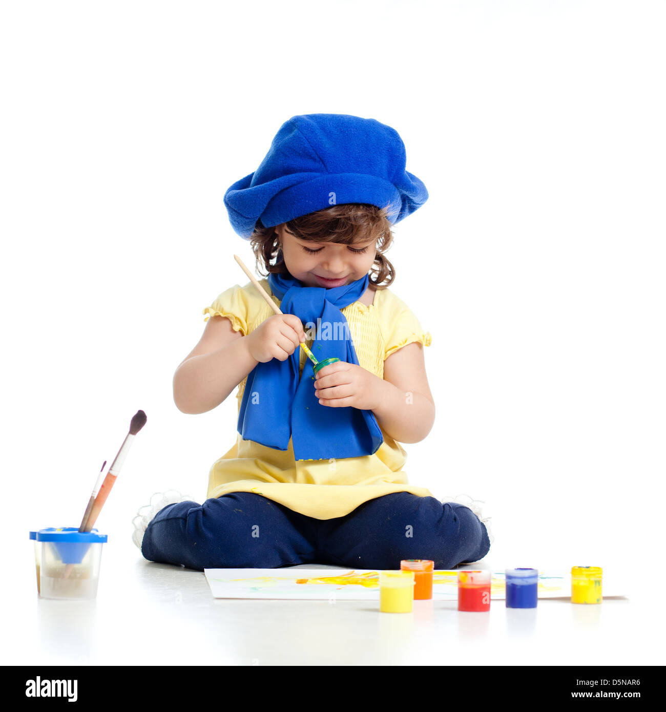 adorable artist kid drawing and painting Stock Photo - Alamy