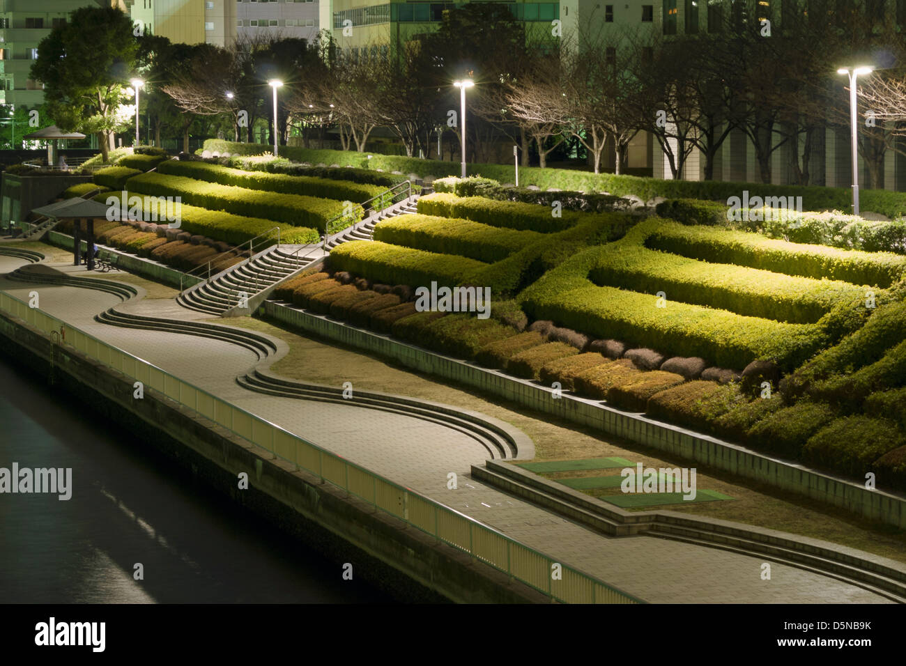 night terrace gardens in Tokyo city, Japan Stock Photo - Alamy