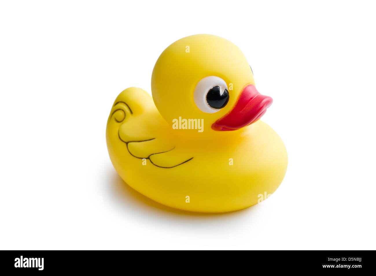 yellow bath duck on white background Stock Photo - Alamy