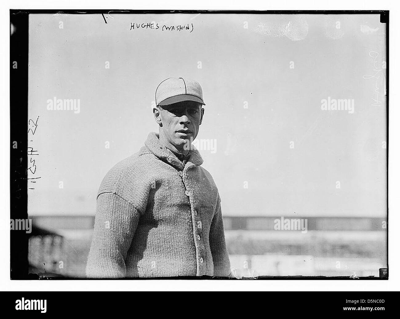 A portrait of Long Tom Hughes, a baseball player for the Washington ...