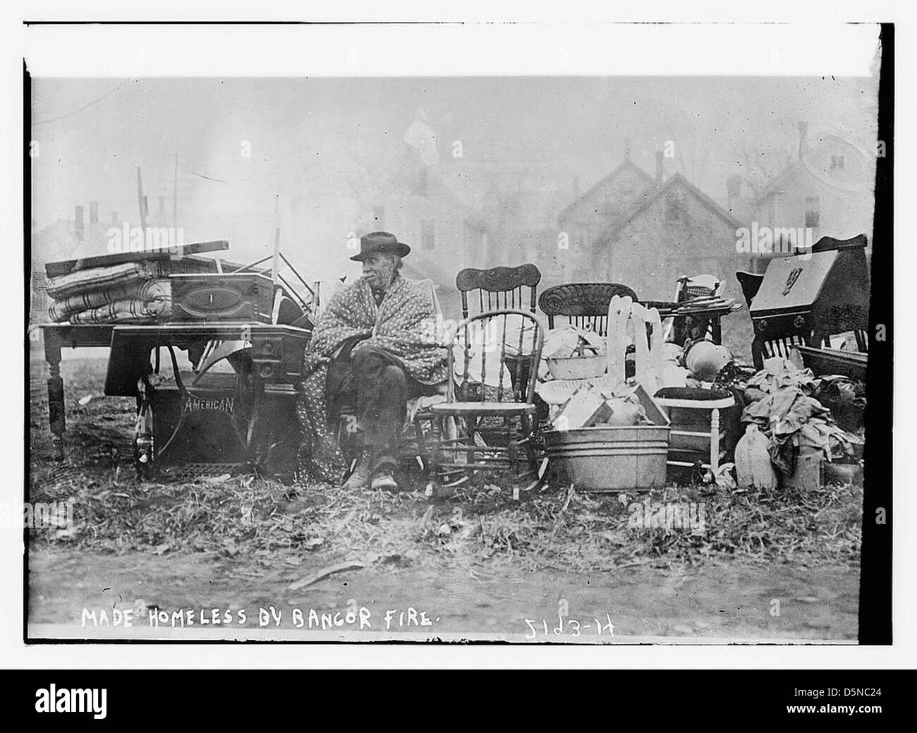 A photograph documenting the aftermath of the Great Fire of 1911 in ...