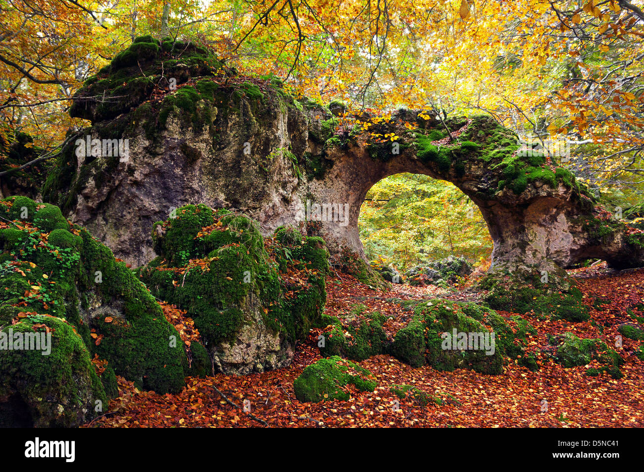 natural stone bridge in Urbasa Natural Park Stock Photo - Alamy