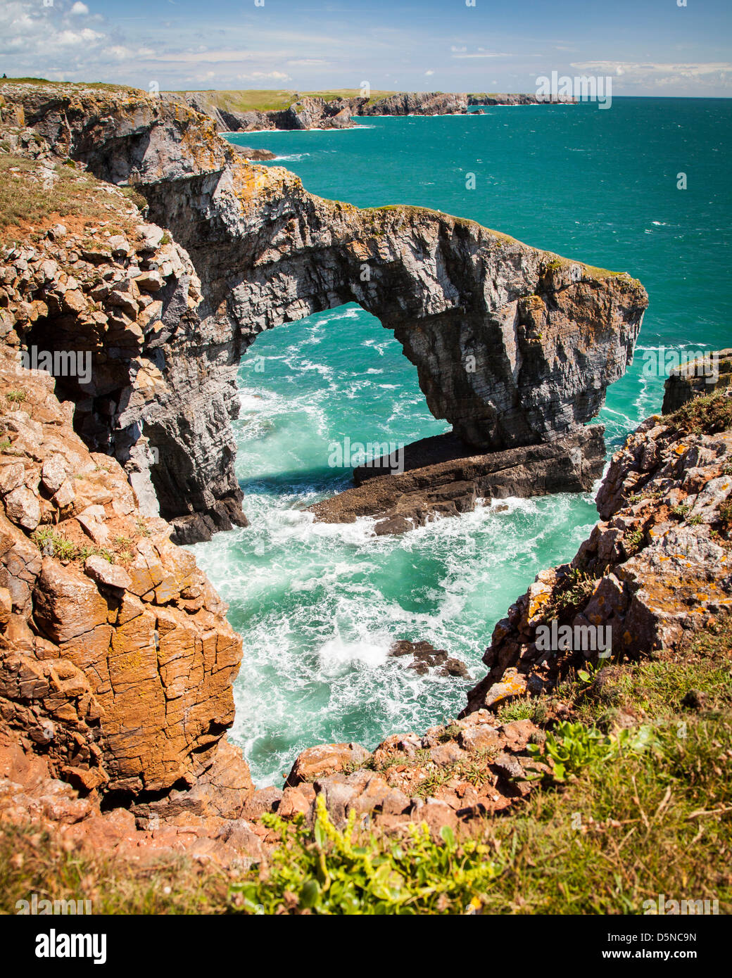 Green Bridge, Stackpole, Pembrokeshire, Wales Stock Photo, Royalty Free ...