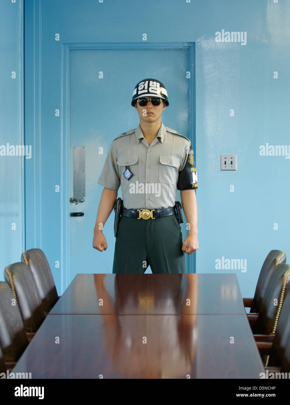 The South Korea DMZ area, near Camp Casey, with military presence from ...