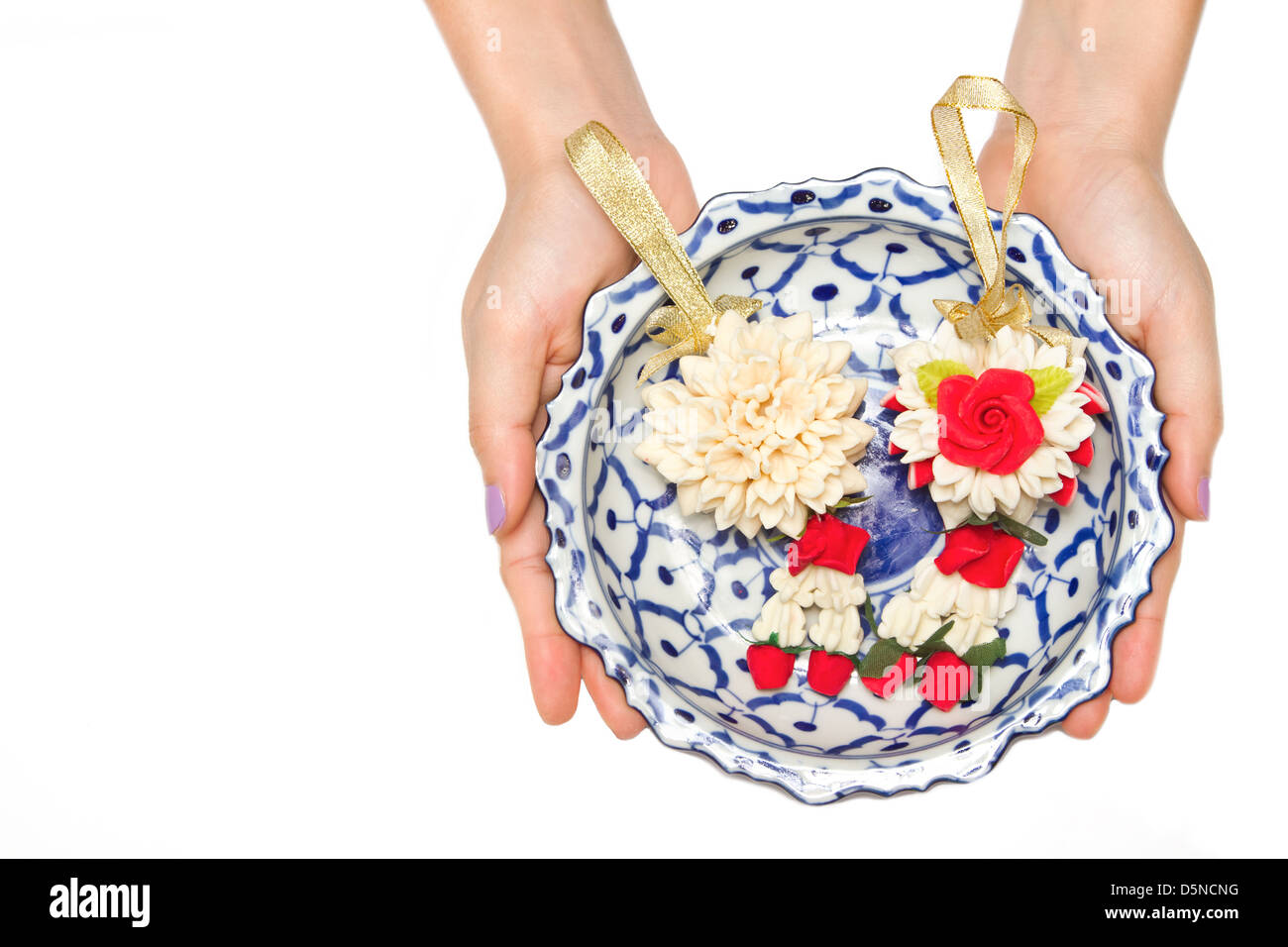 Woman in flower wreath Cut Out Stock Images & Pictures - Alamy