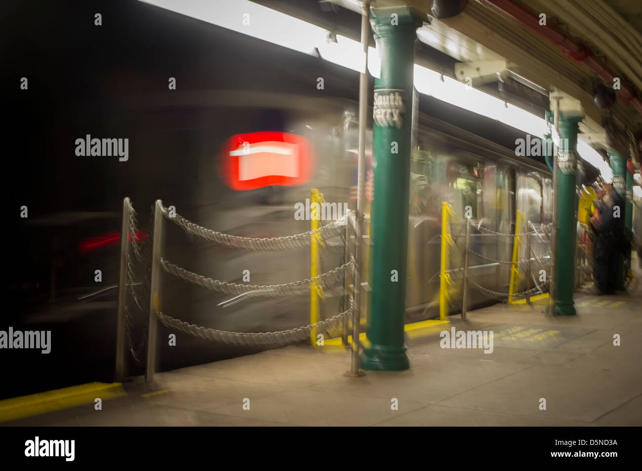 The South Ferry Terminal of the New York City subway is seen on its ...