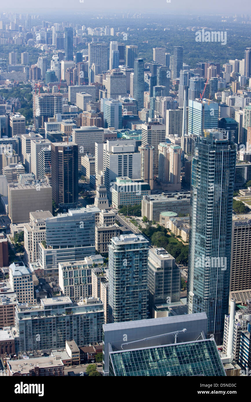 Panoramic view of the city, skyscrapers and other buildings from the CN ...