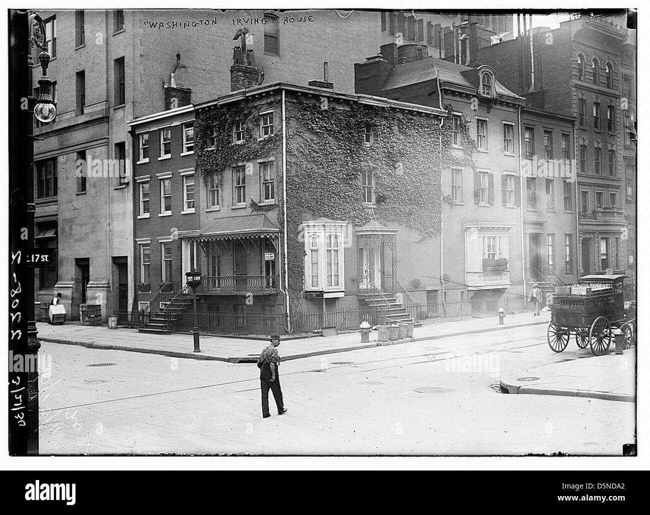 This photograph shows the Washington Irving House in New York City ...