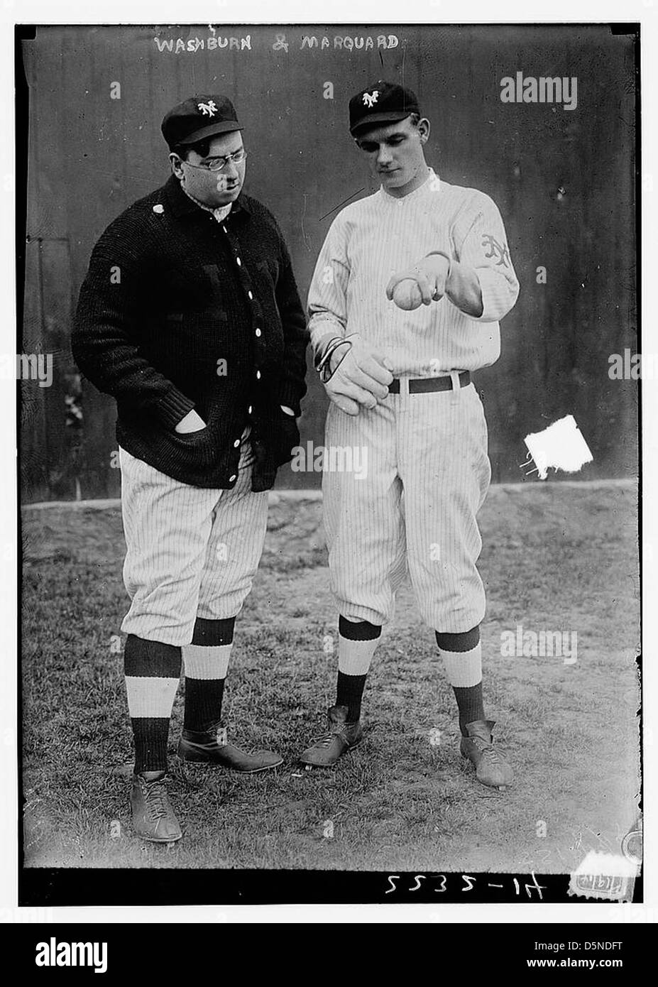 This image captures Libe Washburn and Rube Marquard, baseball players ...