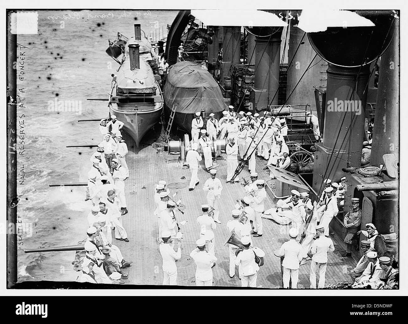 This photograph shows the U.S. Navy's Naval reserves aboard the USS ...
