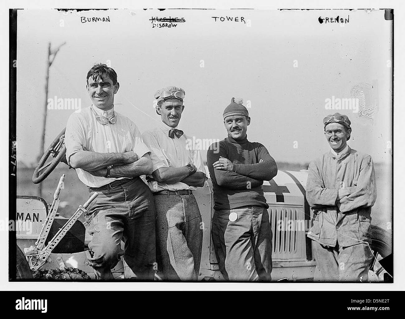 This image from the 1910s captures race car drivers Bob Burman, Lou ...