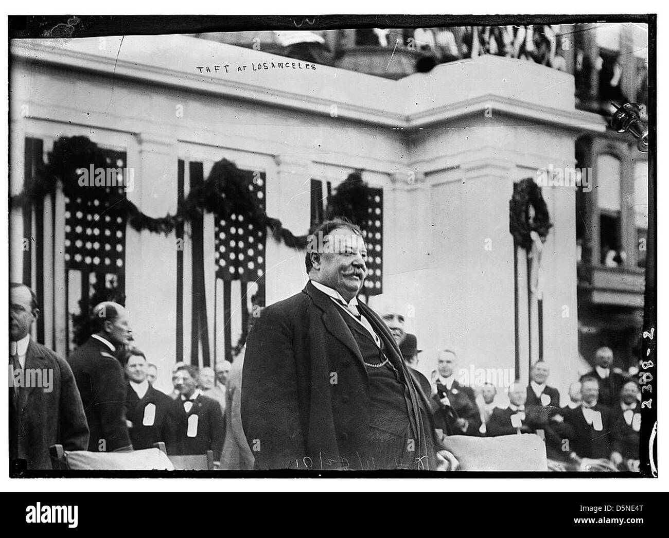 This photograph shows President William Howard Taft during a visit to ...