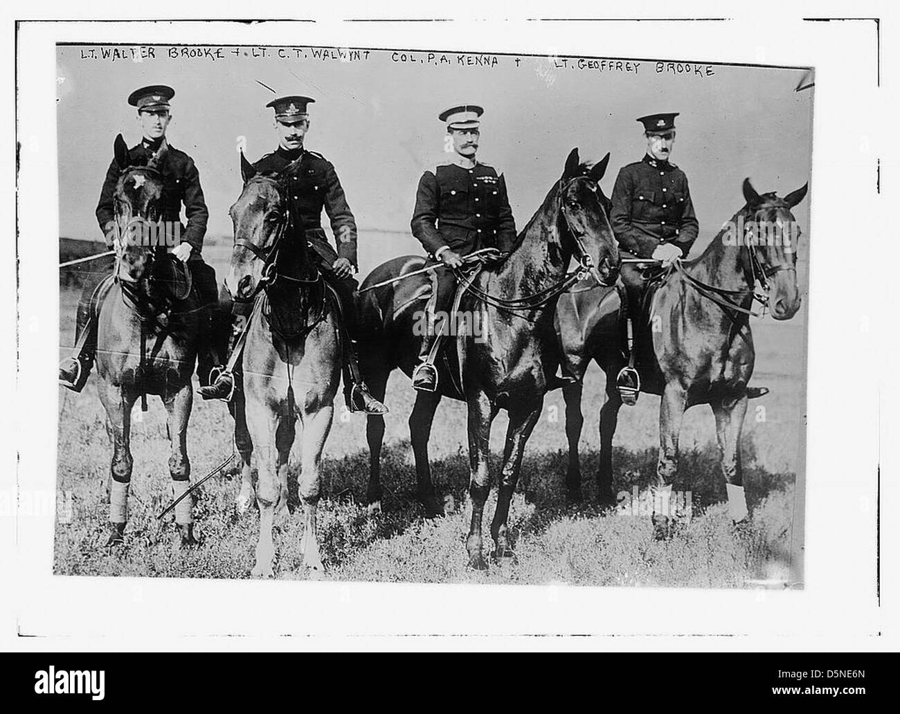 This photograph shows military officers Lt. Walter Brooke, Lt. C.T ...