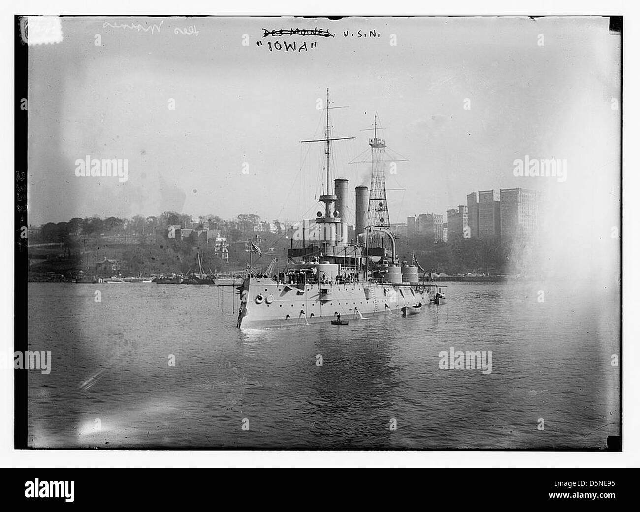 A photograph of the USS Iowa (BB-4), a United States Navy battleship ...