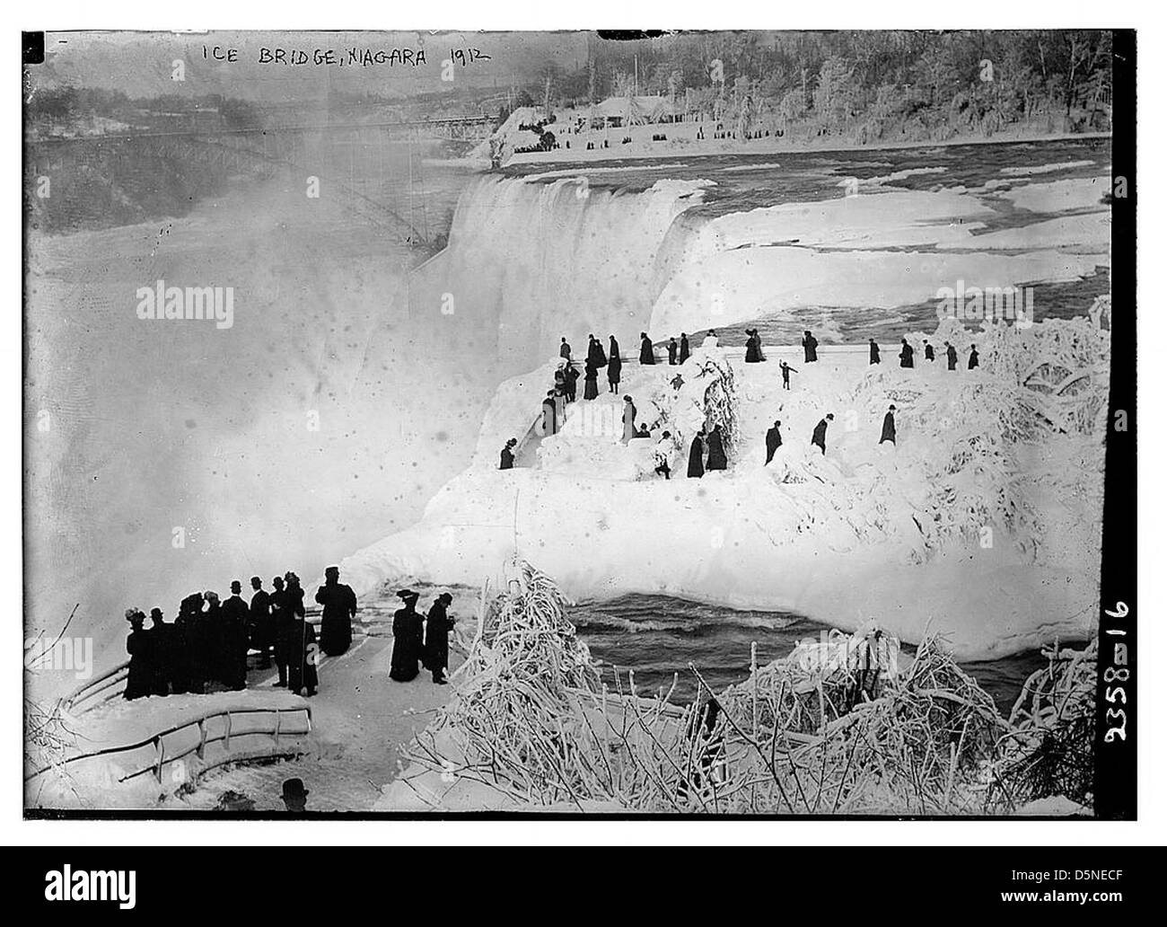 This photo shows the Ice Bridge at Niagara Falls in 1912. The bridge ...