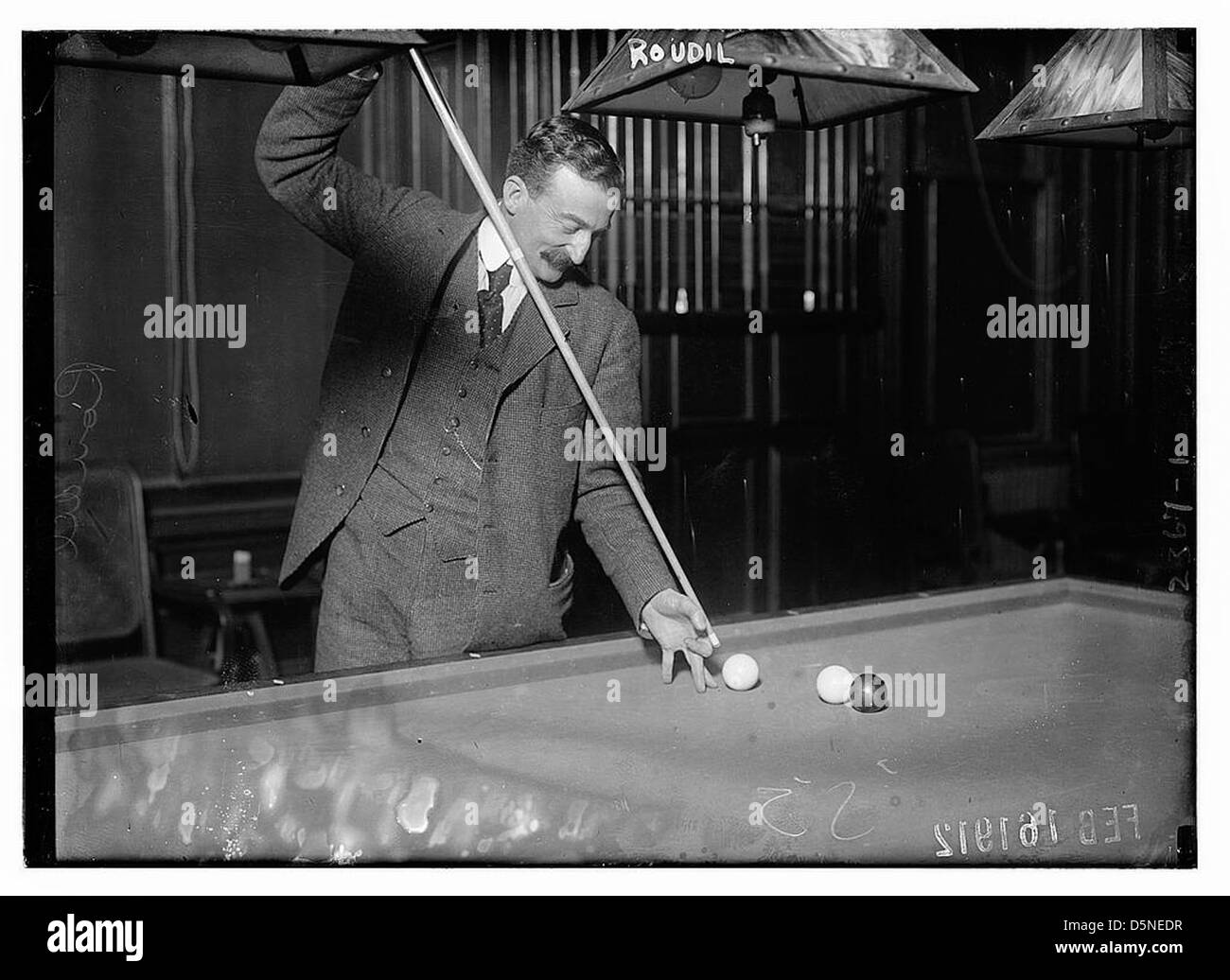 A photograph of Edouard Roudil, a French billiards player, taken in the ...
