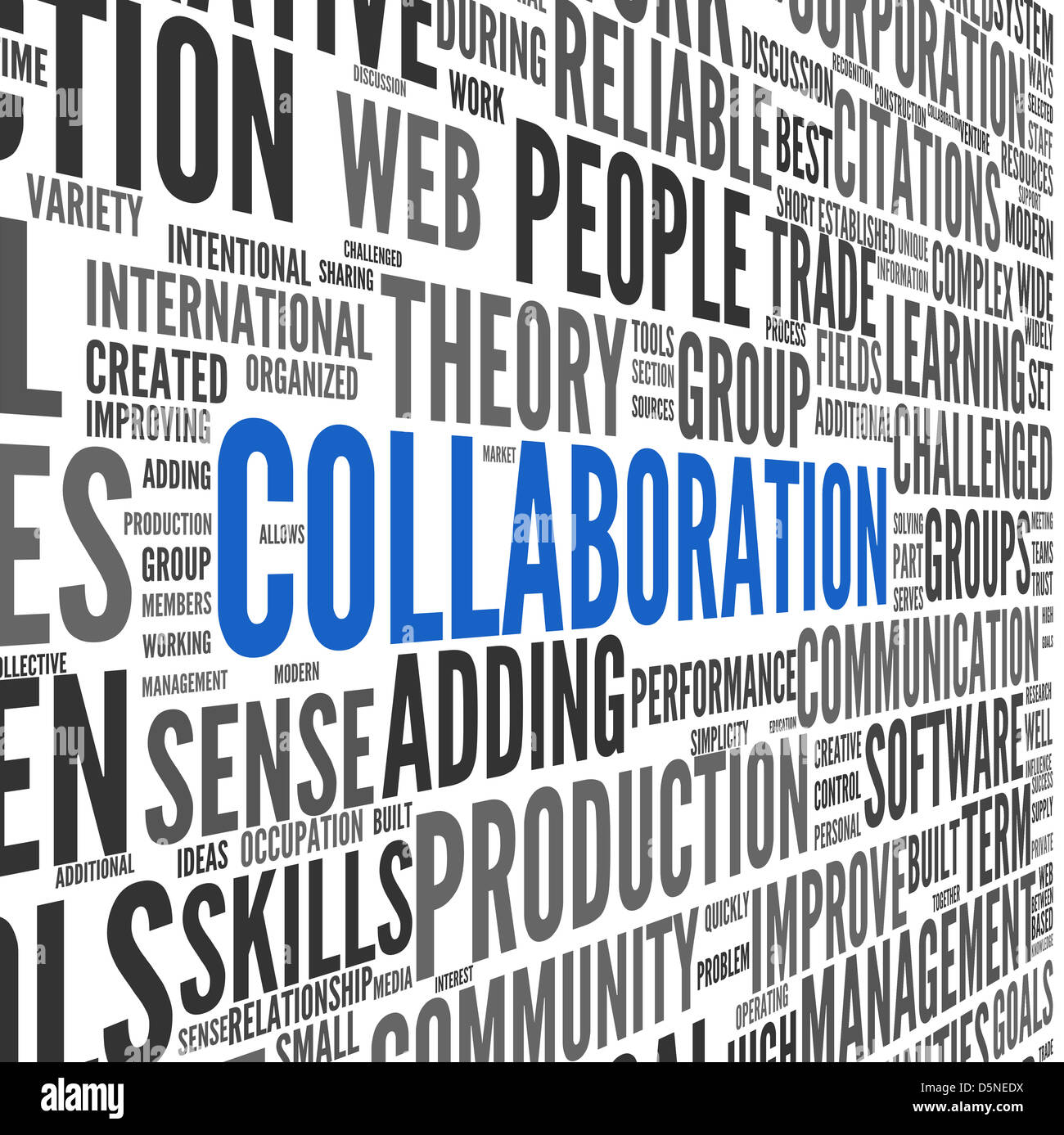 Collaboration concept in word tag cloud isolated on white background ...