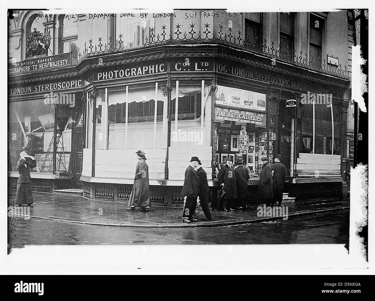 This photograph from March 1912 shows damage caused by London ...