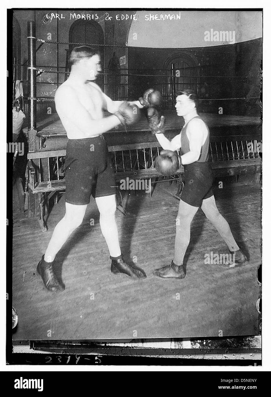 Carl Morris and Eddie Sherman are depicted in a boxing match during the ...