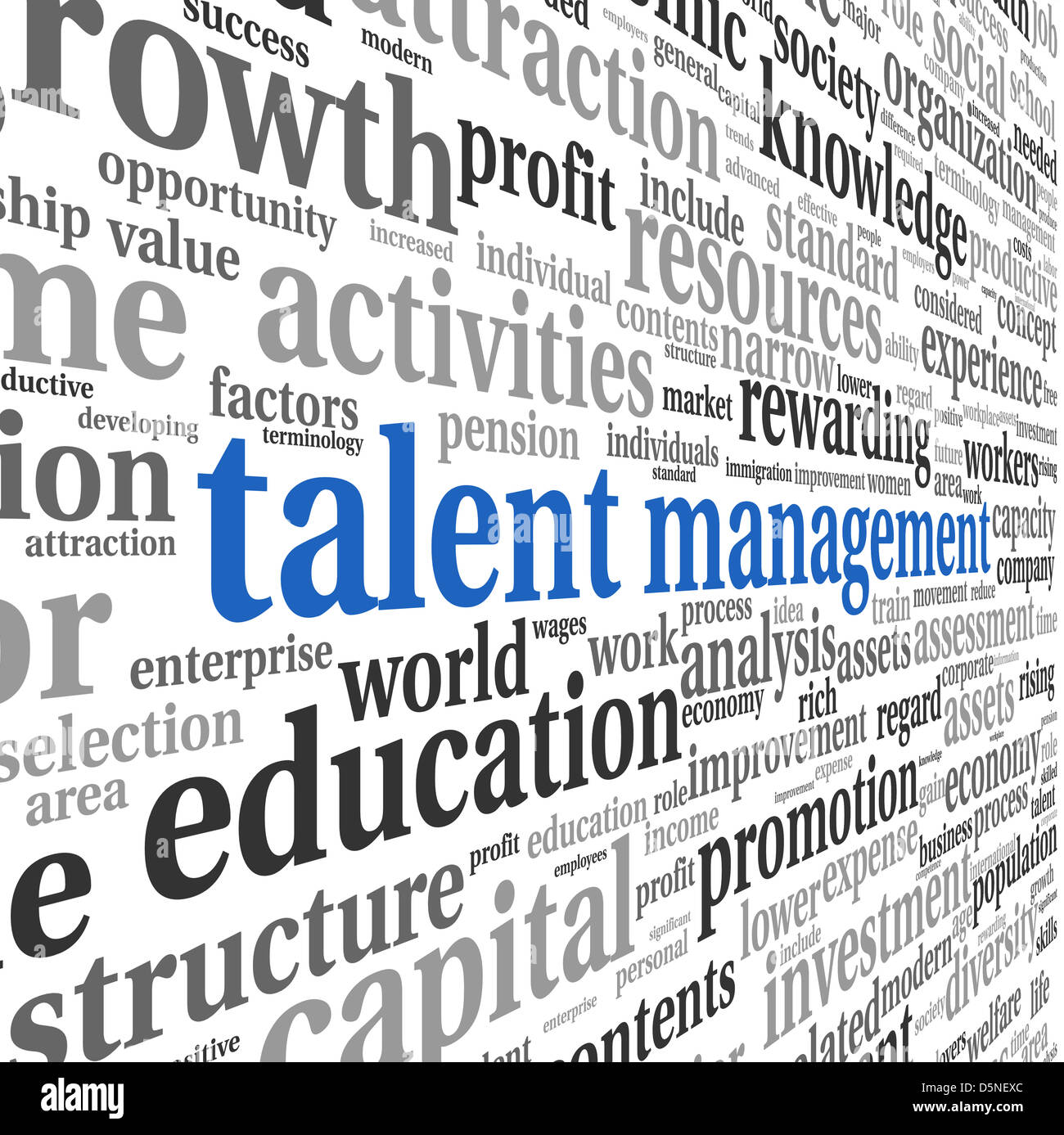 Talent management concept in word tag cloud on white background Stock ...