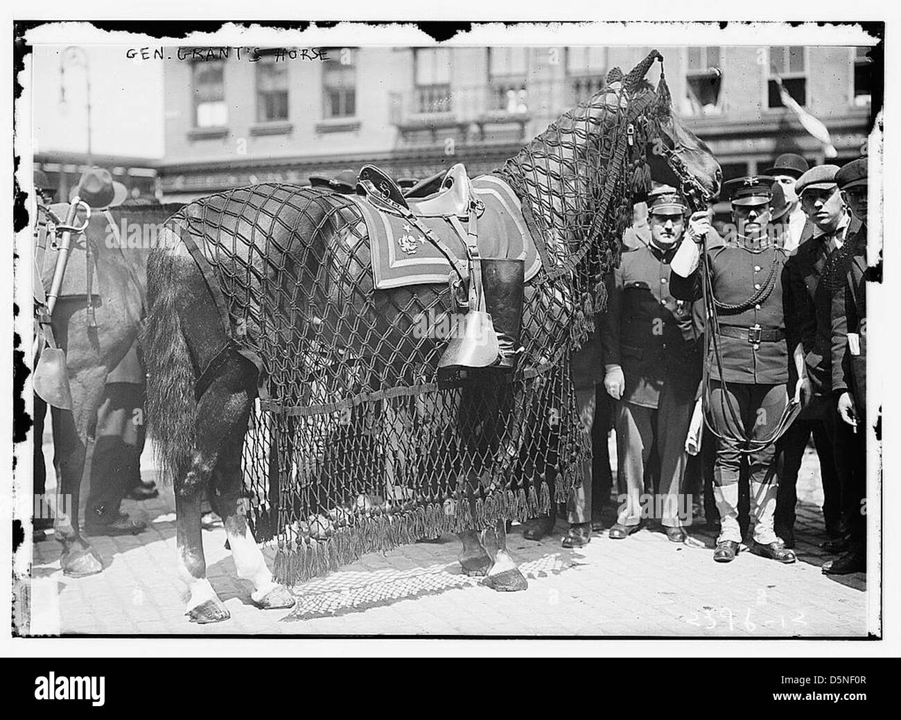This image shows the riderless horse of General Frederick Dent Grant ...