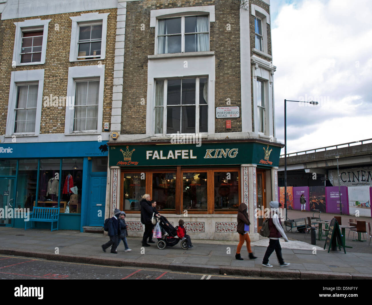 Exterior of Falafel shop on Portobello Road, London, England, United ...