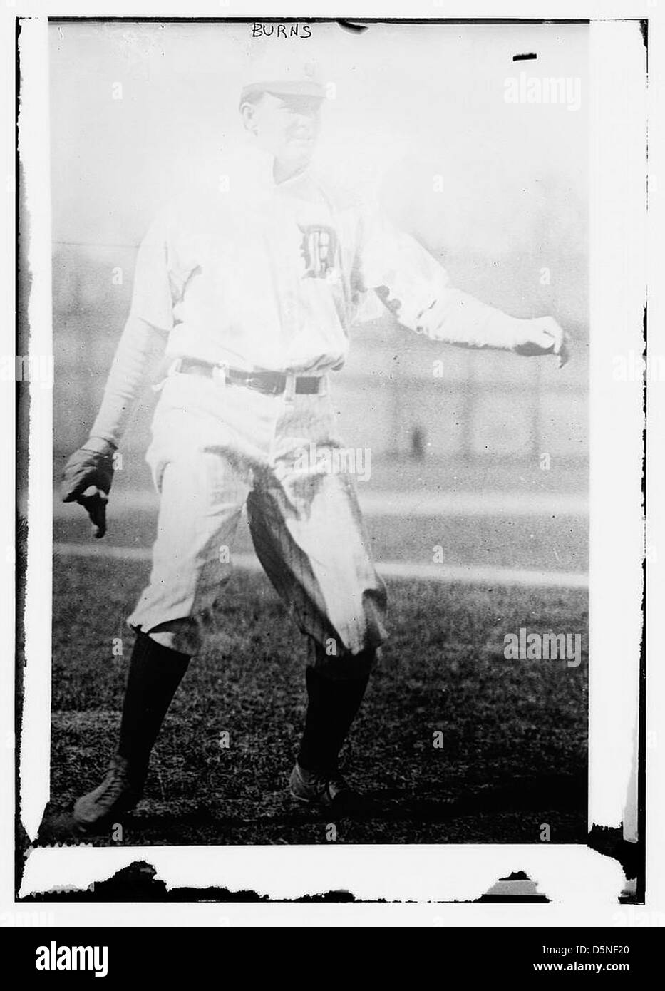 This 1912 photograph shows Bill Burns, a player for the Detroit Tigers ...