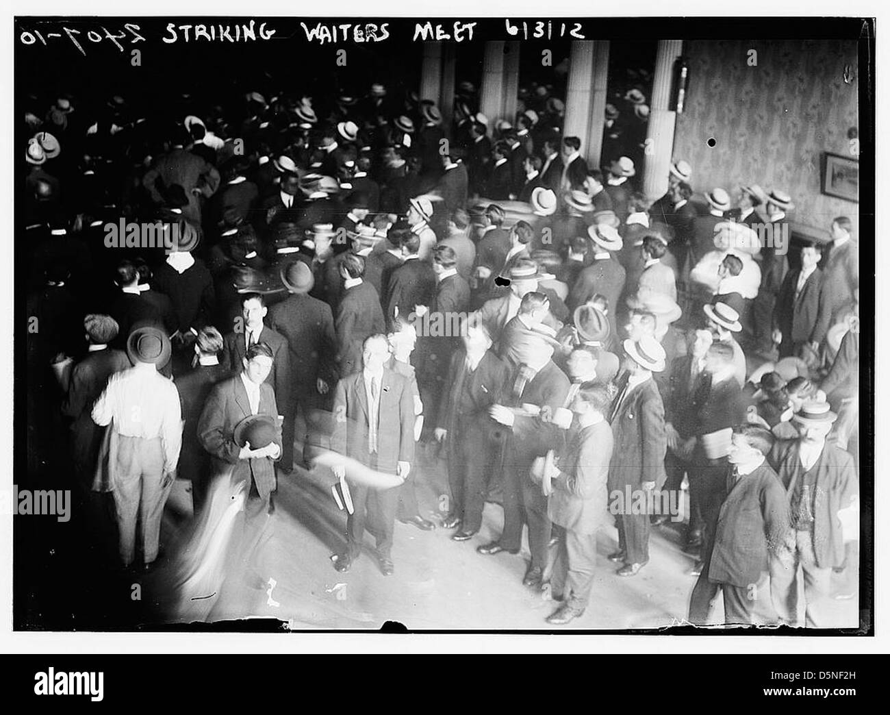 Striking waiters meet (LOC Stock Photo - Alamy
