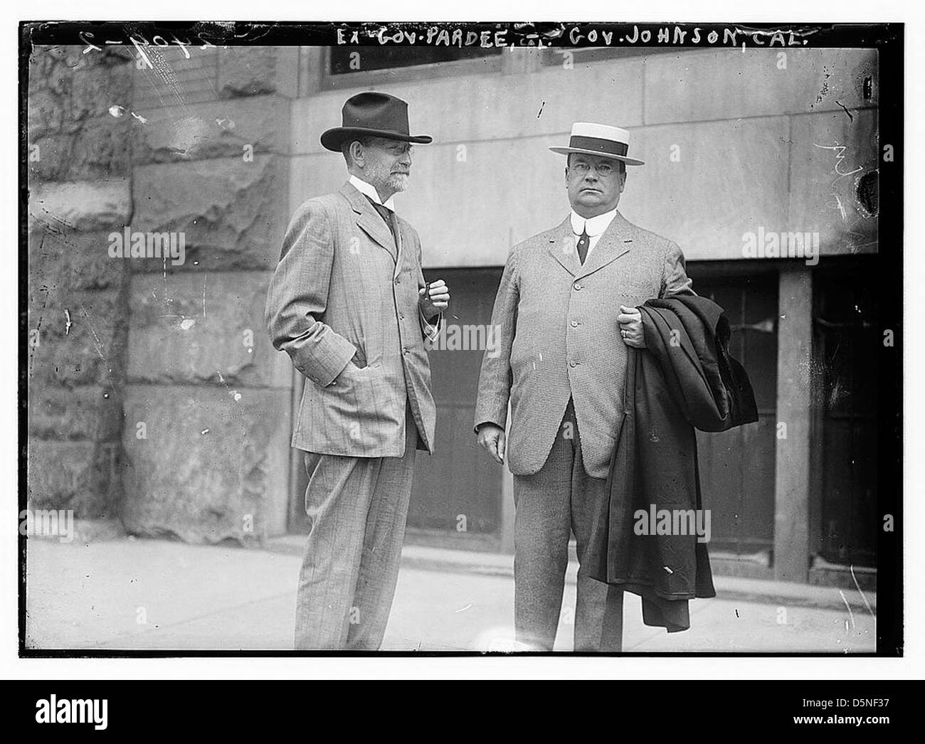 This photograph shows former California governors George Pardee and ...