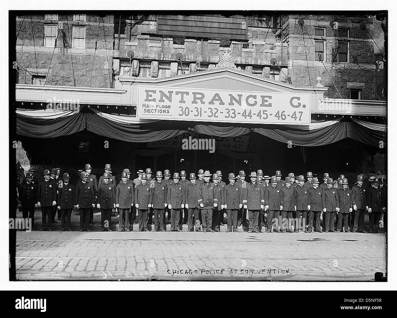 This image captures the Chicago police at the 1912 Republican National ...