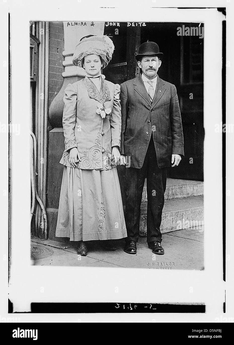 This photograph shows Almira and John Deitz in the 1910s. John Deitz ...
