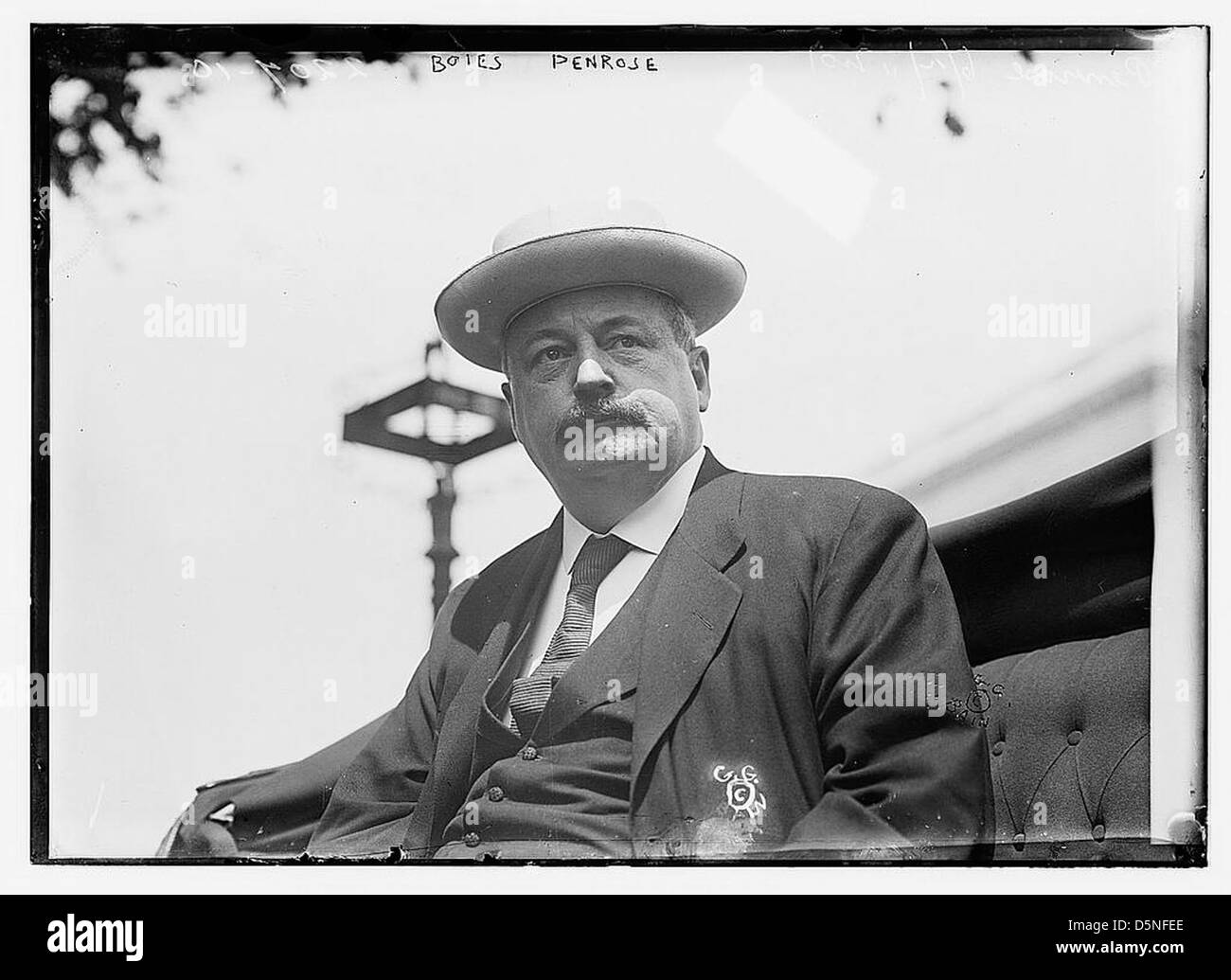 A portrait of Boies Penrose, a U.S. Senator from Pennsylvania, taken in ...