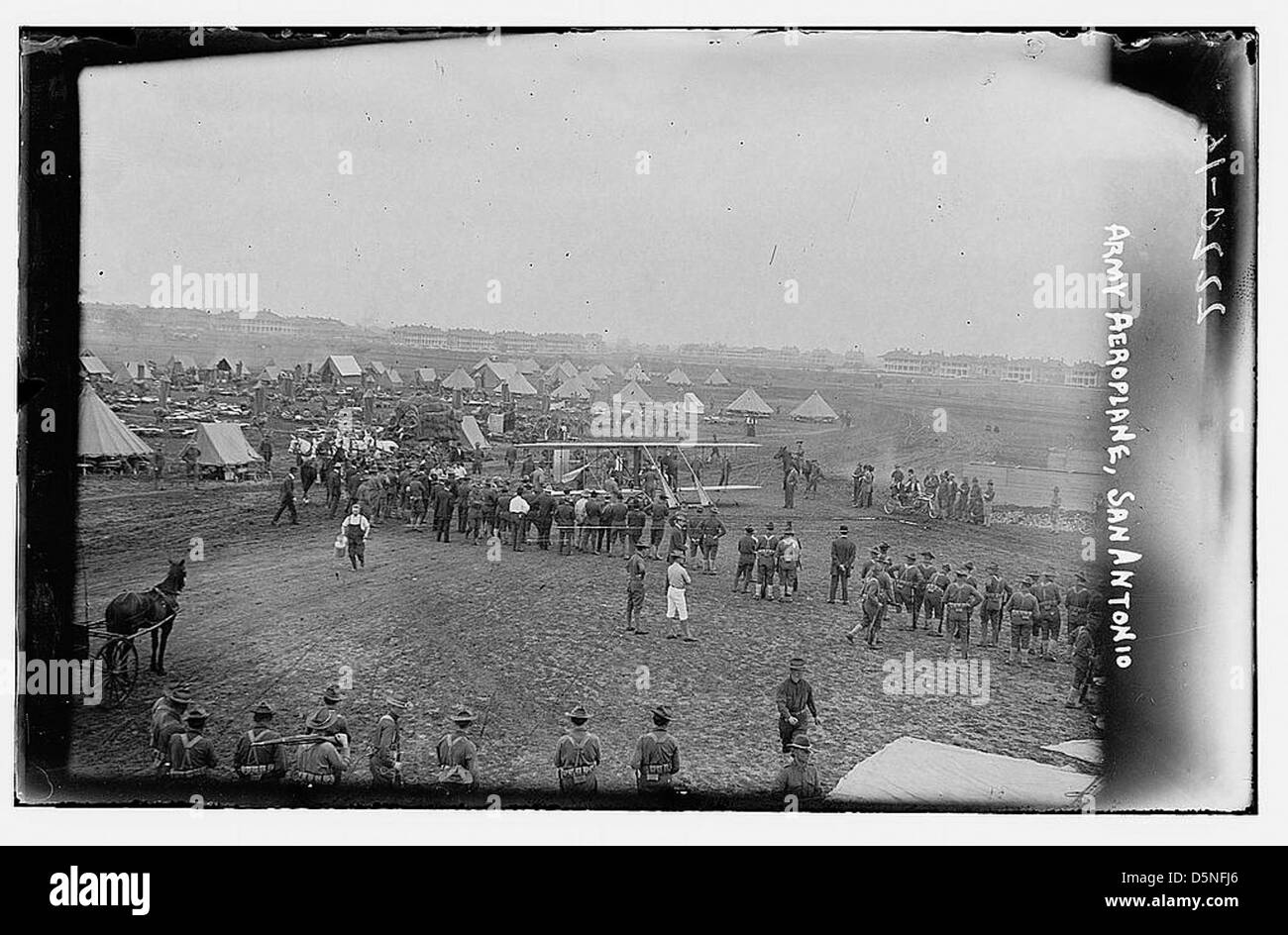This photograph shows a Wright Model B aeroplane, part of the U.S. Army ...
