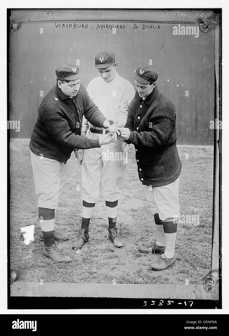 This image shows baseball players Washburn, Rube Marquard, and Mike ...