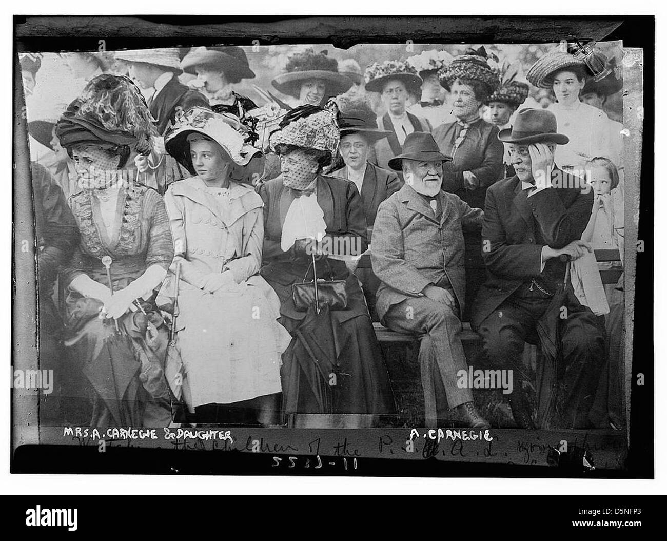 This photograph shows Mrs. A. Carnegie and her daughter with Andrew ...