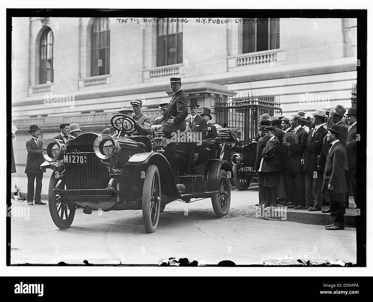 This image shows President William Howard Taft leaving the New York ...