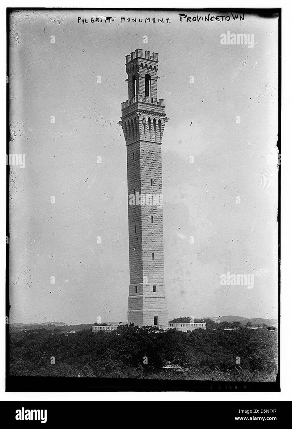 A historical photograph of the Pilgrim Monument in Provincetown ...