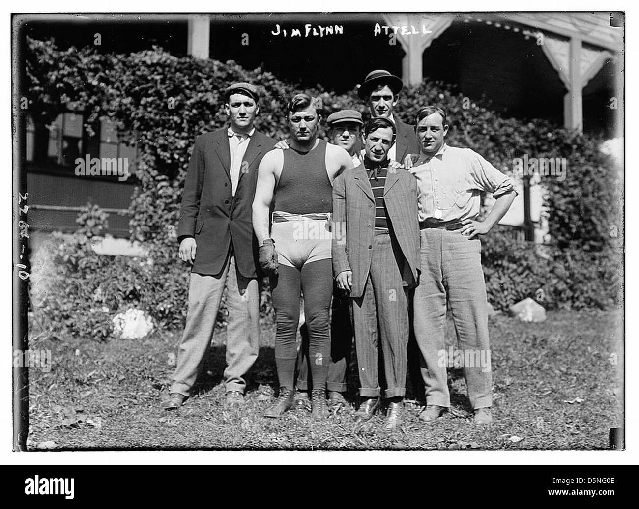 A photograph of boxers Jim Flynn and Abe Attell, two prominent figures ...