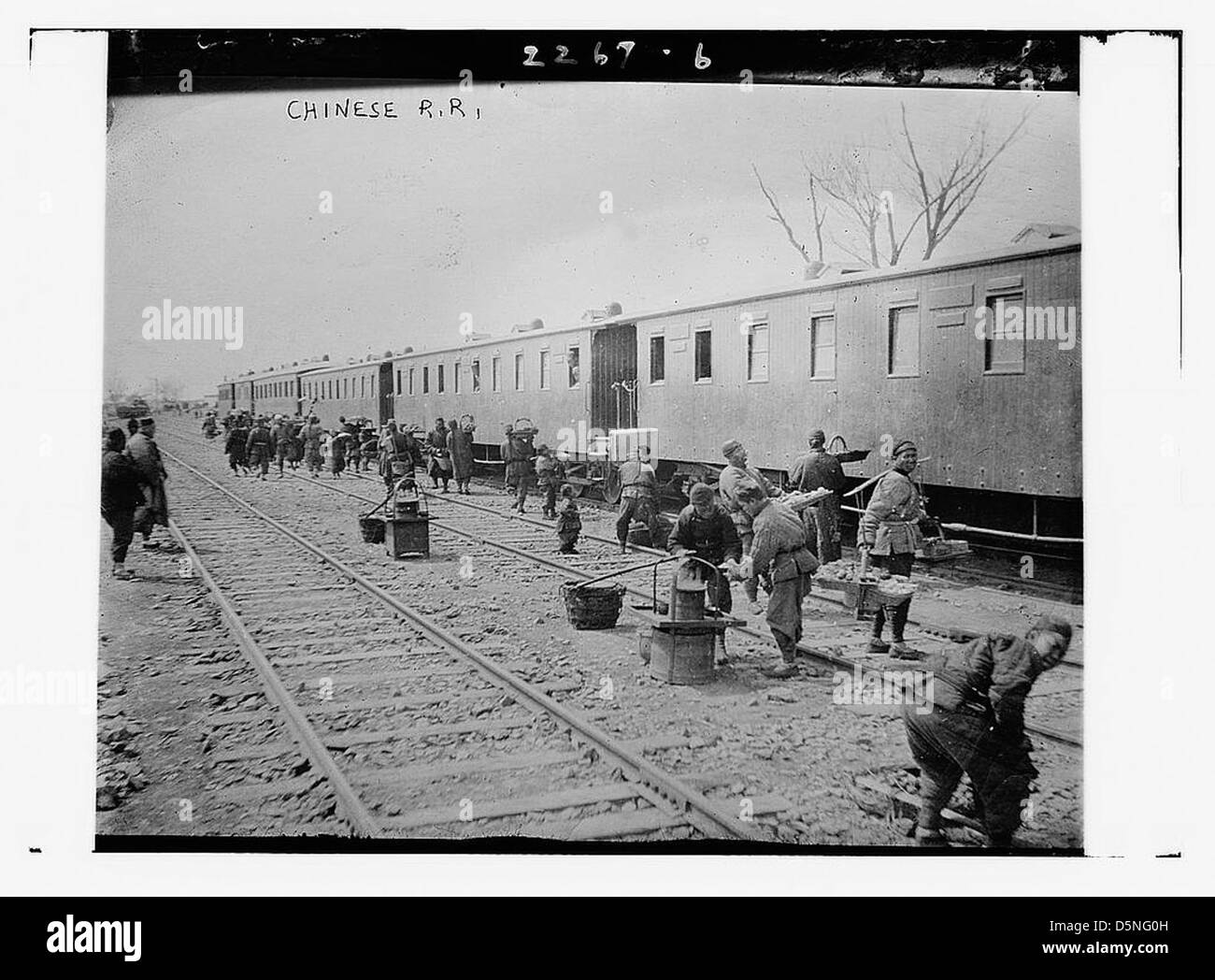 This photograph from the 1910s shows a railway in China, capturing ...