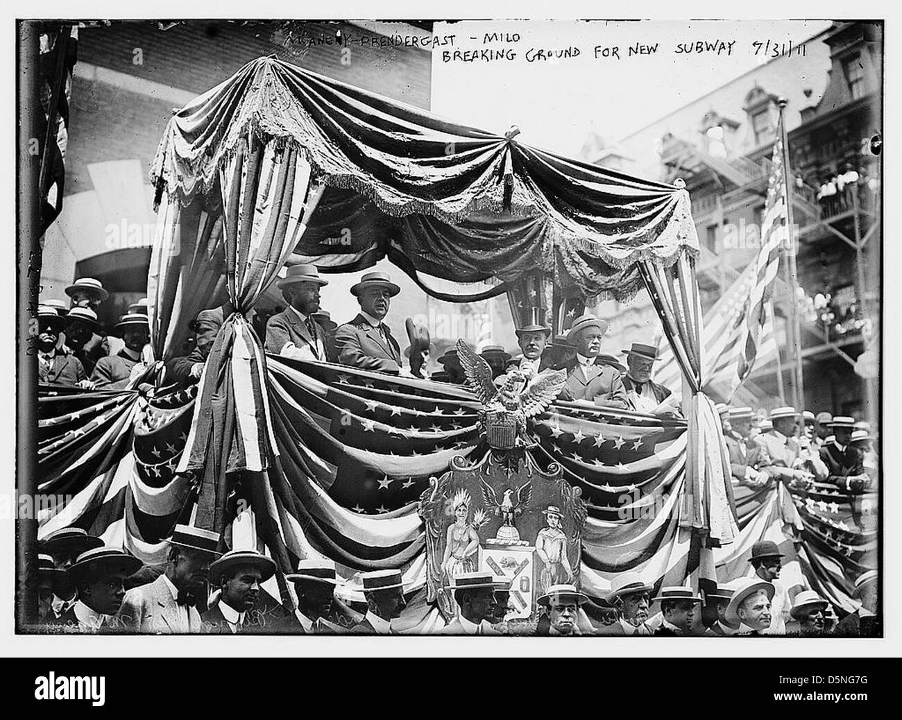 This image captures George McAneny, William A. Prendergast, and others ...