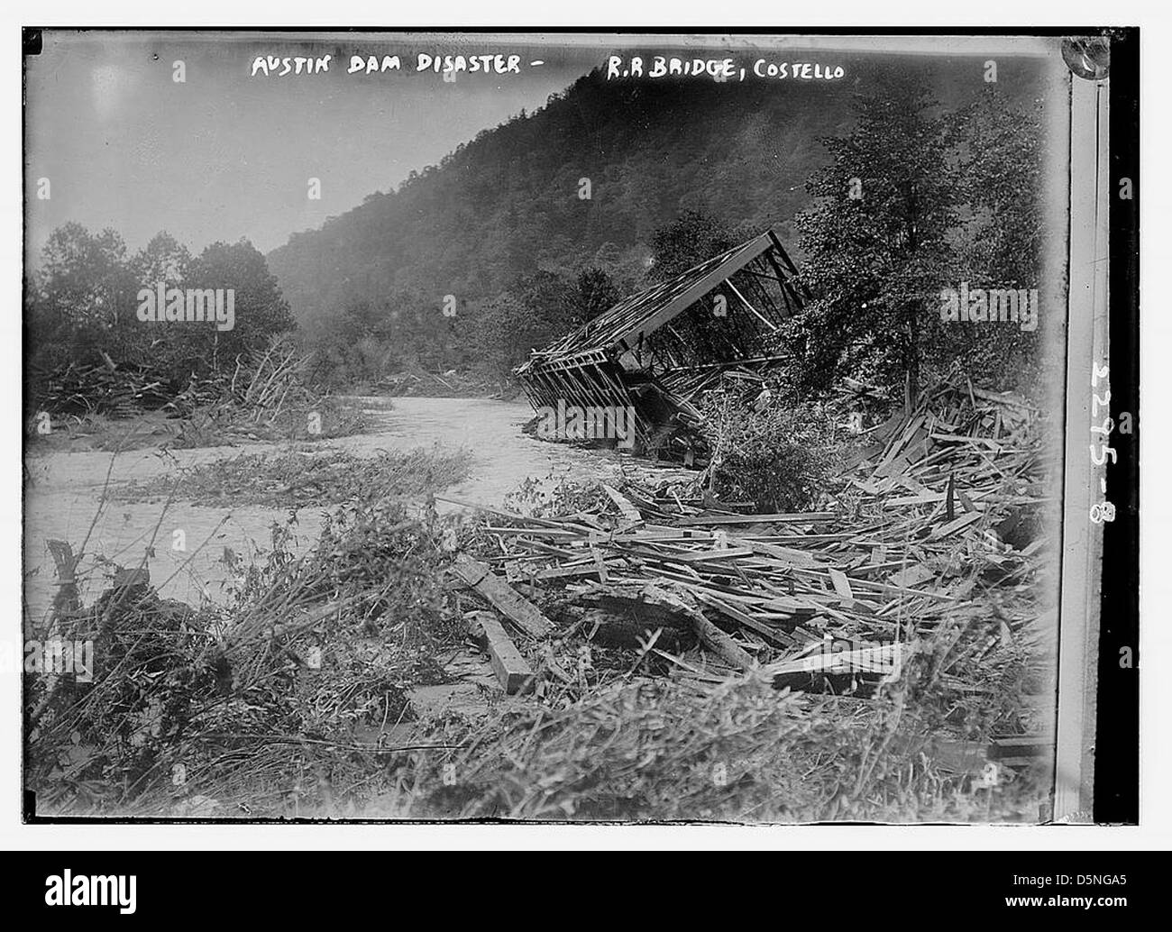 The aftermath of the Austin Dam disaster in Austin, Pennsylvania, is ...