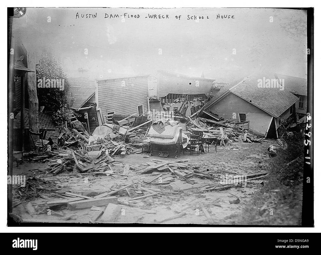 This photograph shows the aftermath of the Austin Dam disaster in ...