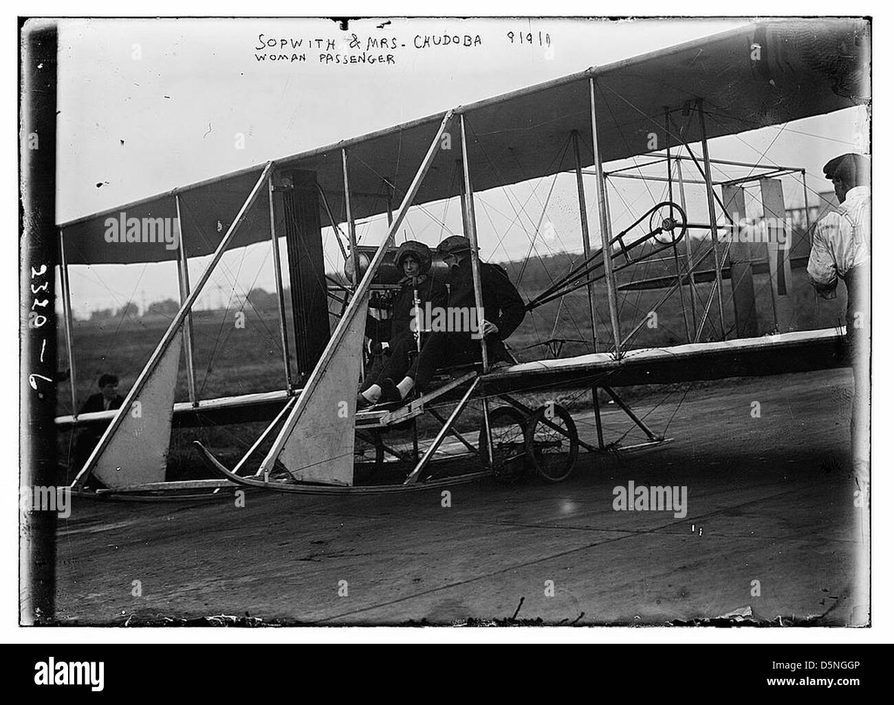This photograph features Thomas Sopwith and Mrs. Chudoba aboard a ...