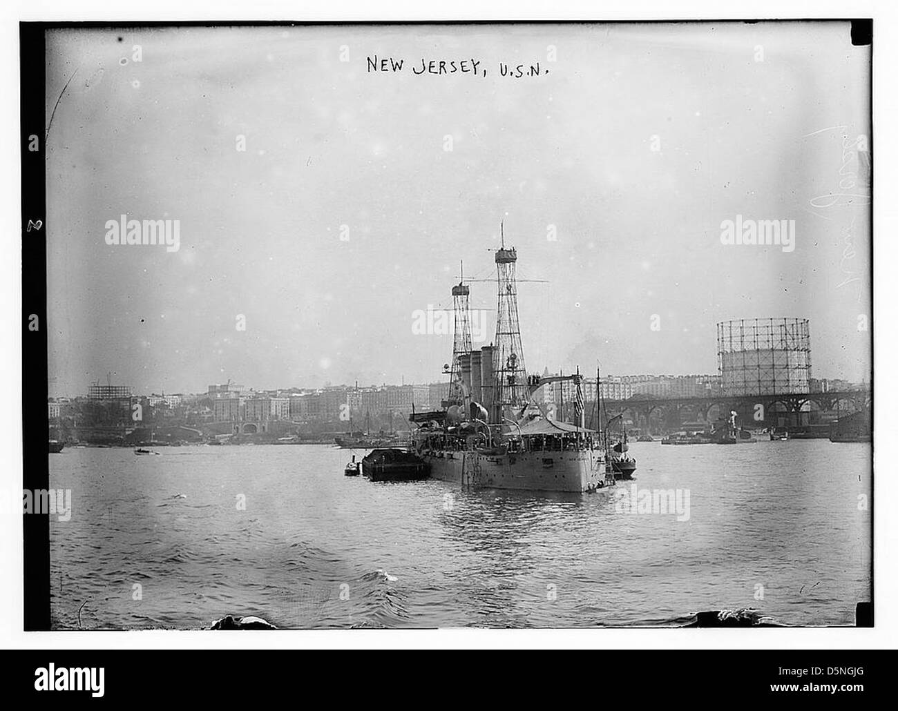 The USS New Jersey (BB-16), a Virginia-class battleship, is featured in ...