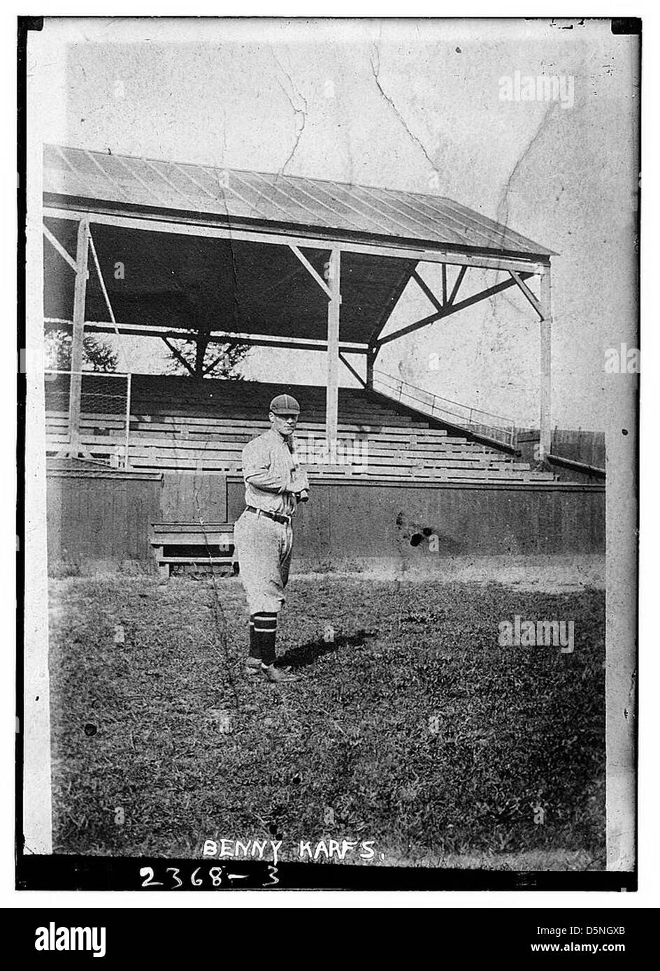 This image shows Benny Kauff, a baseball player, standing alone on the ...