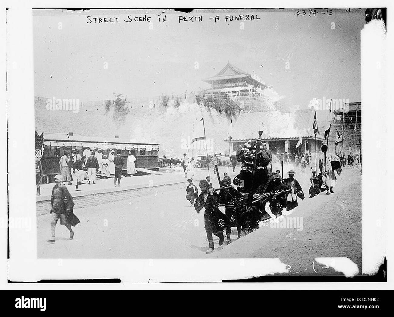 Street scene in Peking - funeral (LOC Stock Photo - Alamy