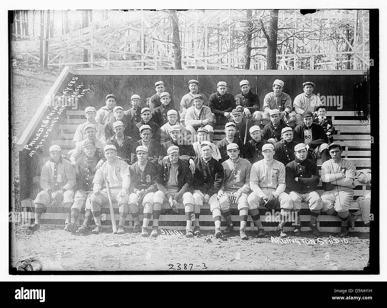 This photograph shows the Philadelphia Phillies baseball team training ...