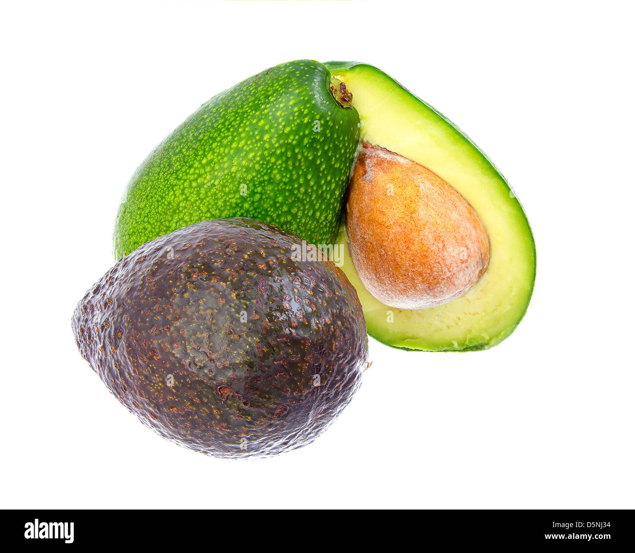 Mix os hass and green avocados Isolated on white background Stock Photo ...