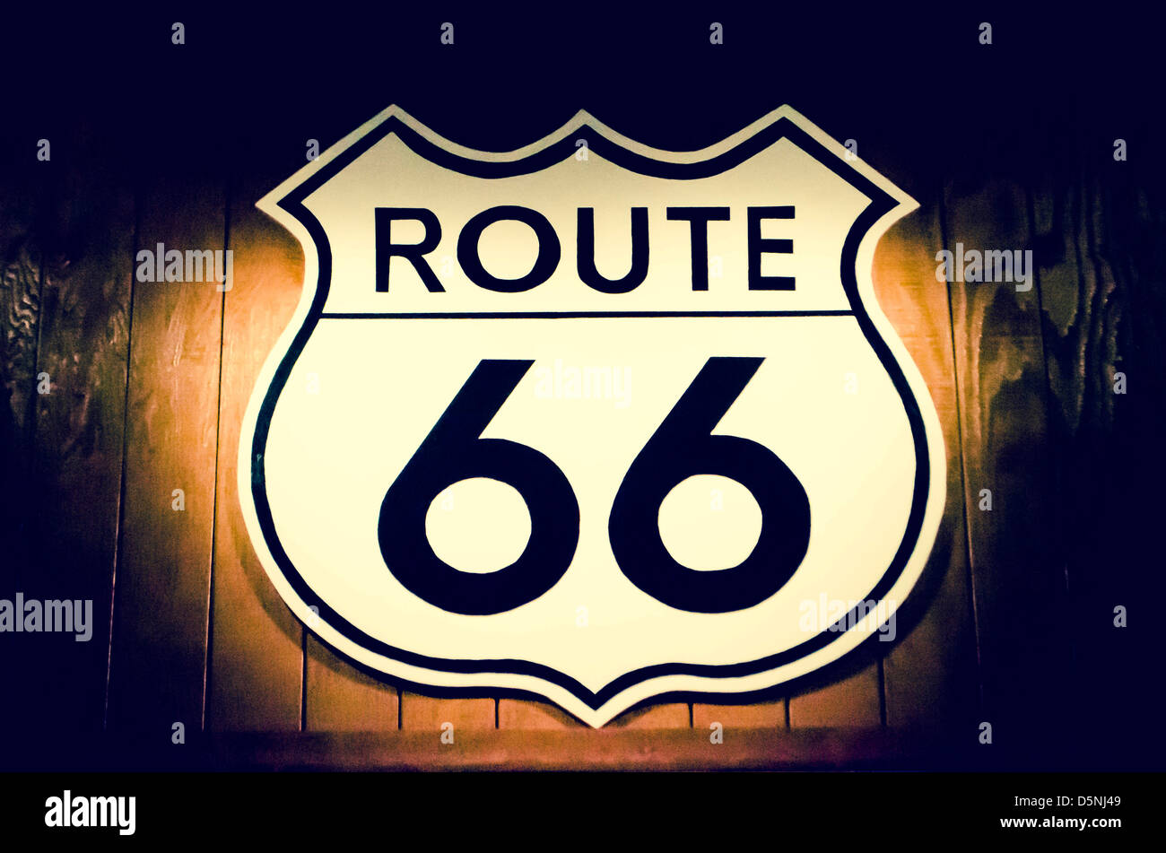 retro route 66 sign Stock Photo - Alamy