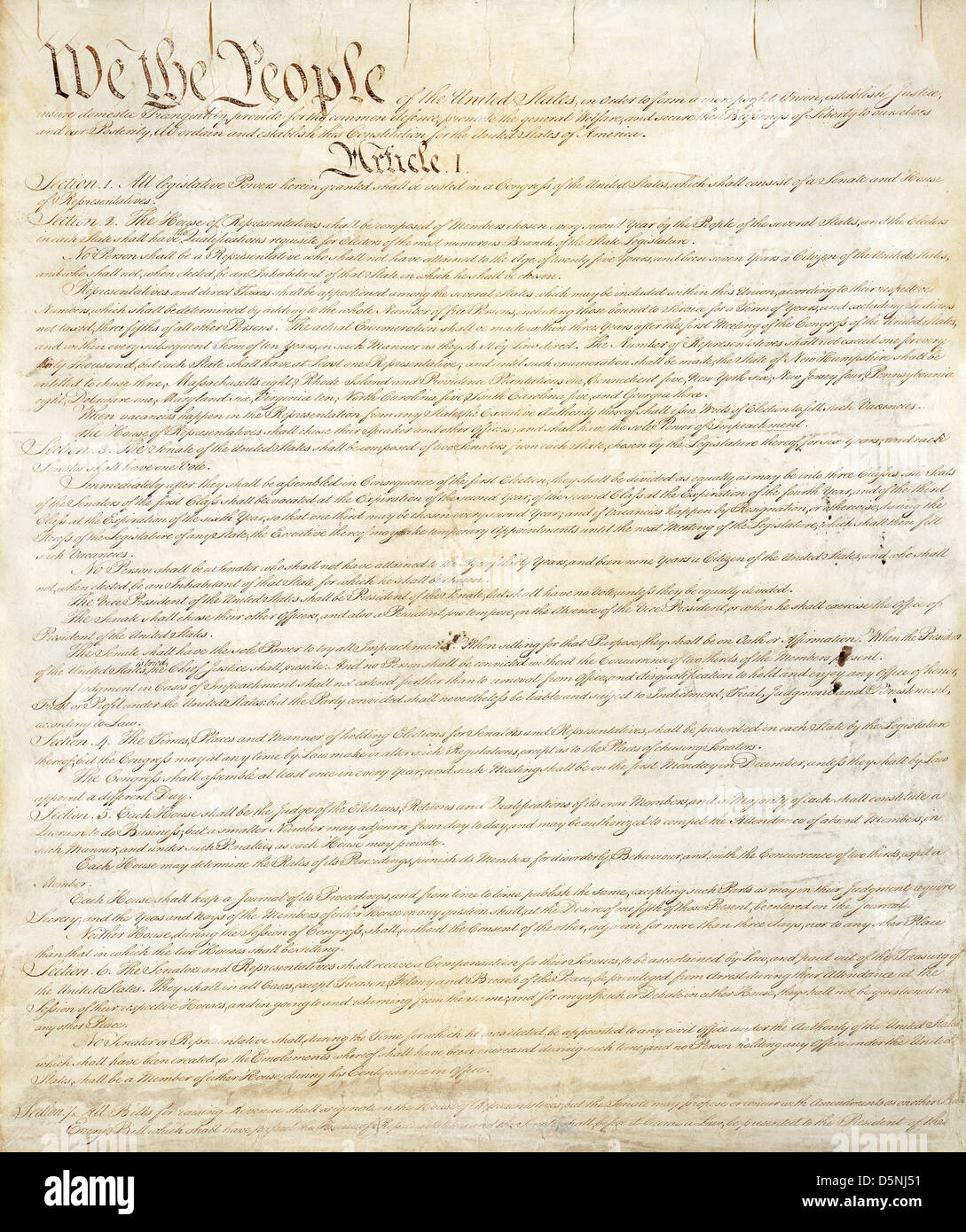 First page of Constitution of the United States. National Archives and ...